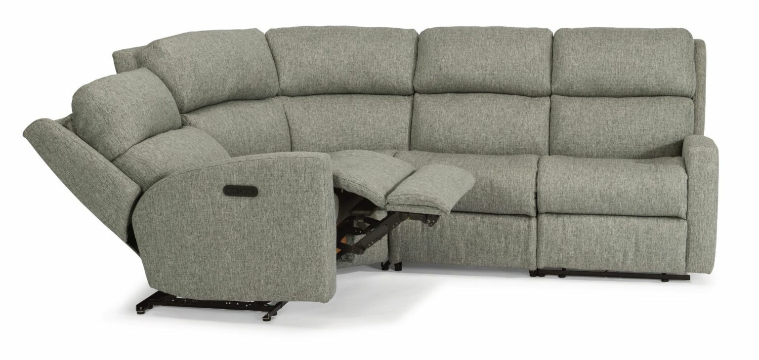 Flexsteel Catalina Power Reclining Sectional with Power Headrest ...
